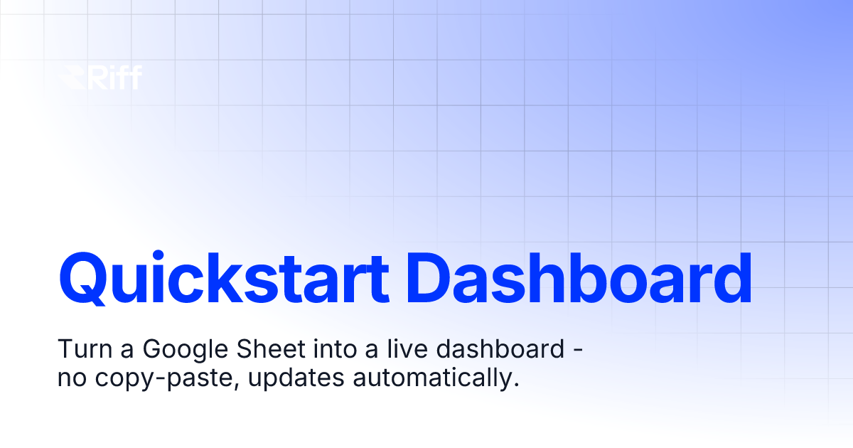Quickstart Dashboard | Riff