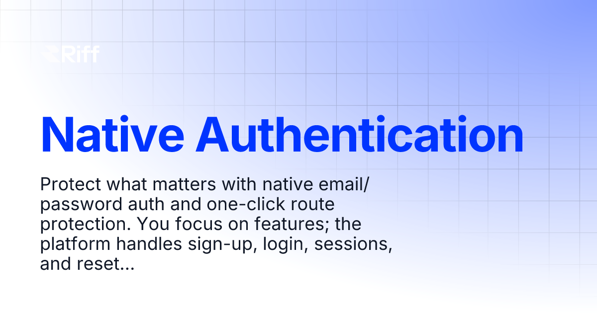 Native Authentication | Riff
