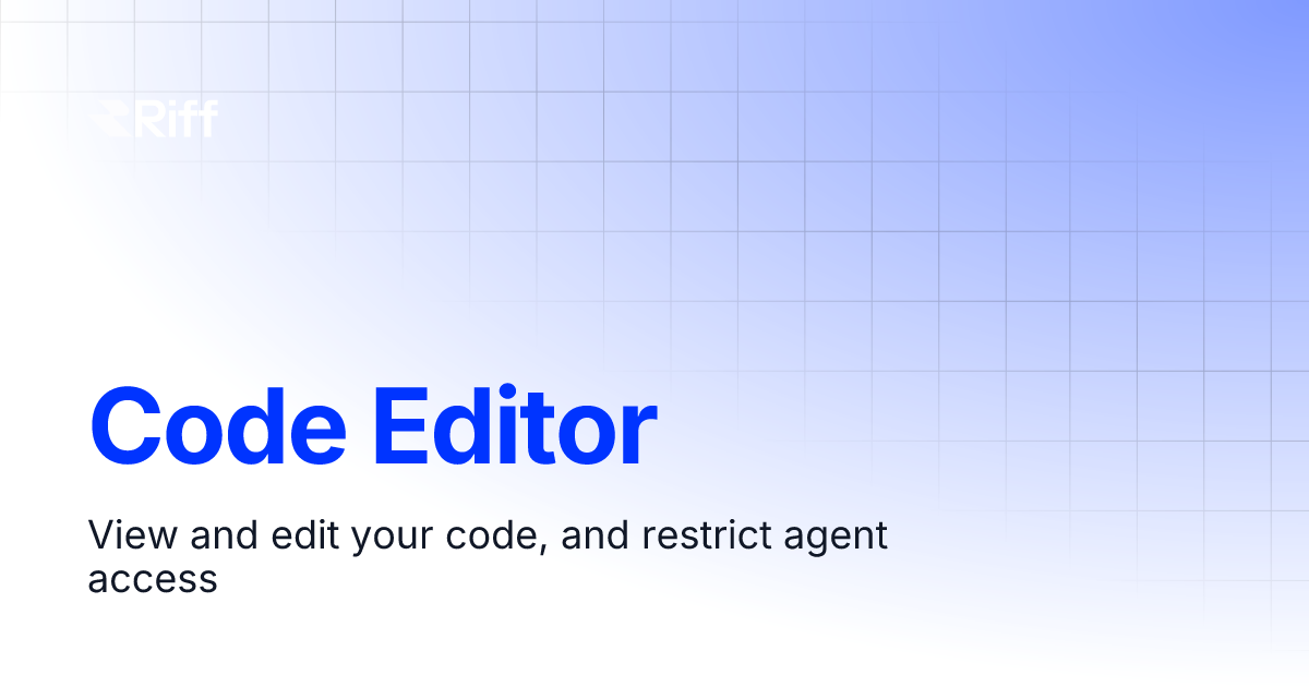 Code Editor | Riff