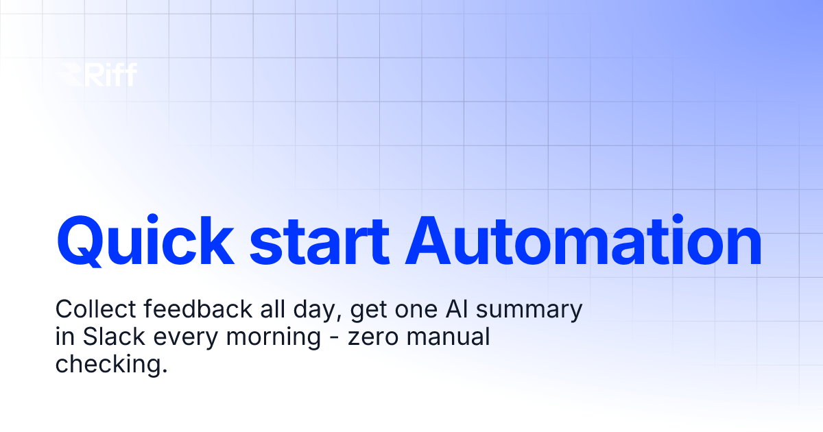 Quick start Automation | Riff